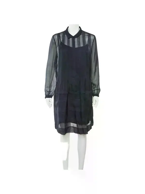 Burberry Pintucked Silk Midi Dress