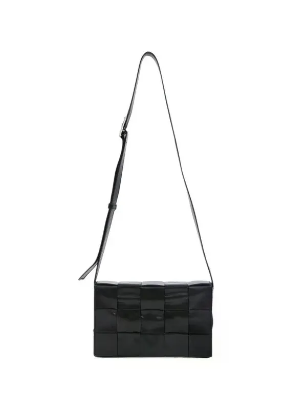 Bottega Veneta Cassette Intreccio Crossbody Bag - Black