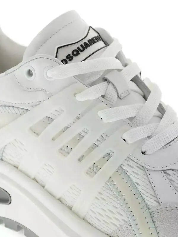 Dsquared2 Run Ds2 Leather And Fabric Low-top Sneakers - White
