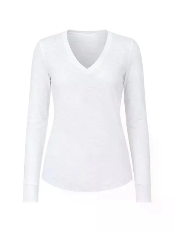 JUVIA Jasmin Slub Long-sleeve T-shirt - White