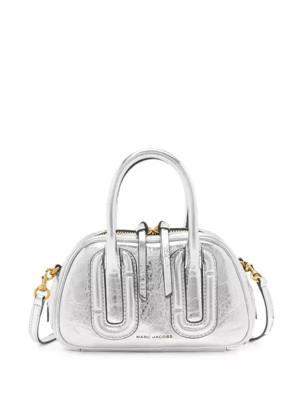 Marc Jacobs Babe Mini Top-handle In Metallic Leather - Silver