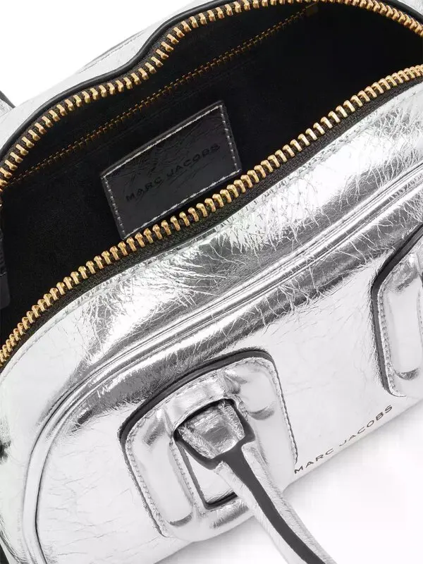 Marc Jacobs Babe Mini Top-handle In Metallic Leather - Silver