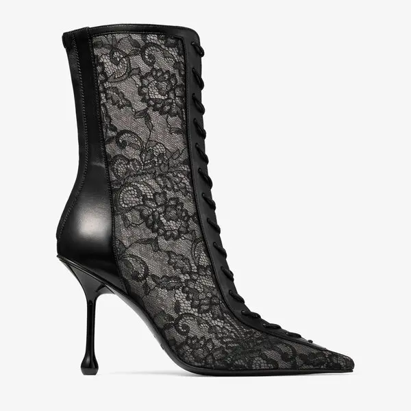JIMMY CHOO Scarlett Ankle Boot 95 Lace And Nappa Leather Ankle Boot