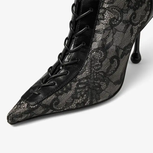 JIMMY CHOO Scarlett Ankle Boot 95 Lace And Nappa Leather Ankle Boot