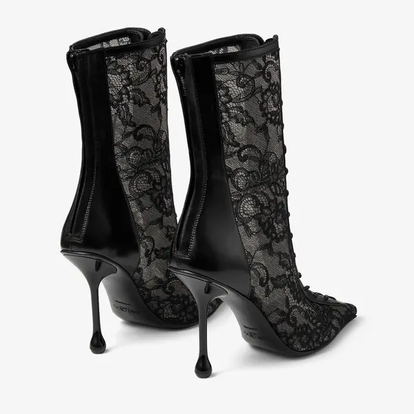 JIMMY CHOO Scarlett Ankle Boot 95 Lace And Nappa Leather Ankle Boot