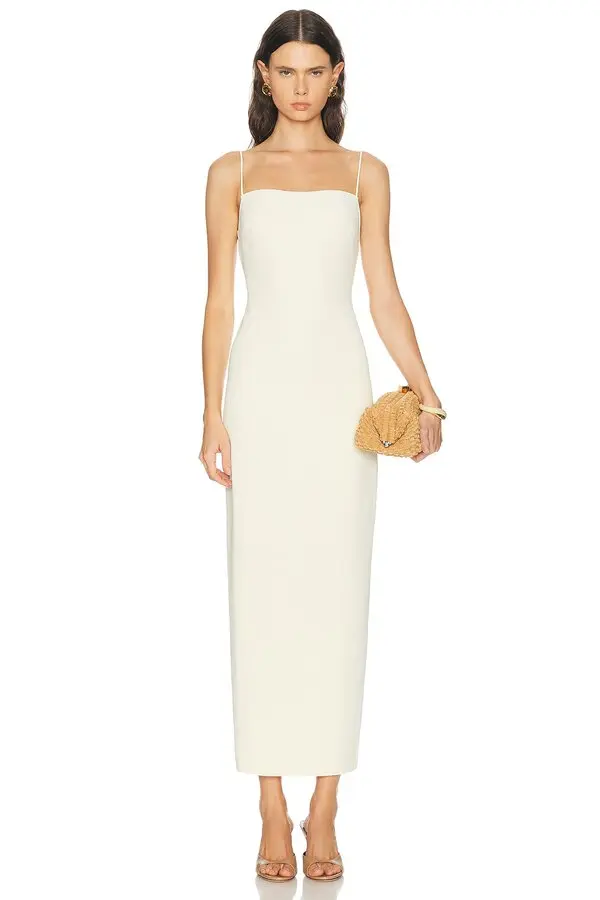 EAVES X Blake Evin Dani Polished Crepe Maxi Dress - Ivory