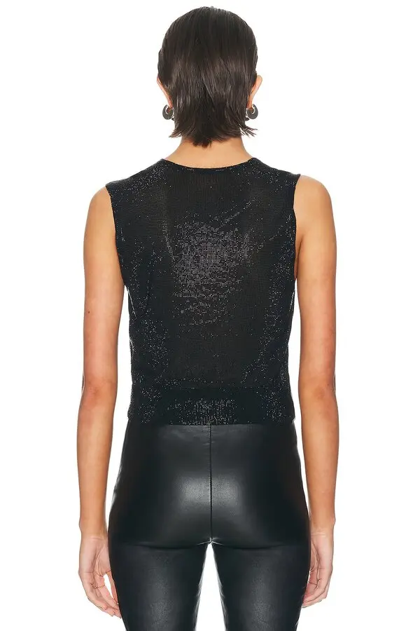Alexander Wang Hotfix Knotted Deep V-neck Tank Top