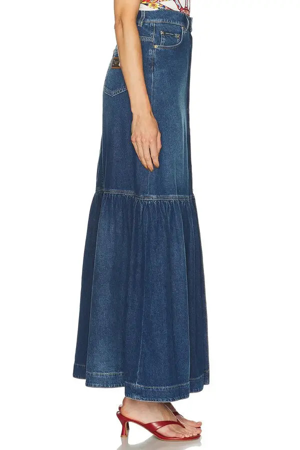 Dolce & Gabbana Button Front Denim Maxi Skirt