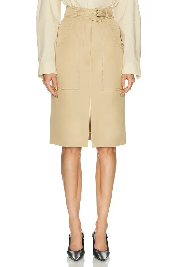 Carolina Herrera Twill Pencil Skirt