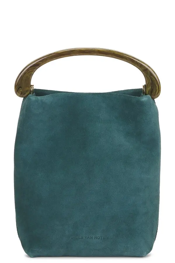 Dries Van Noten Small Resin Handle Small Crossbody Bag In Teal