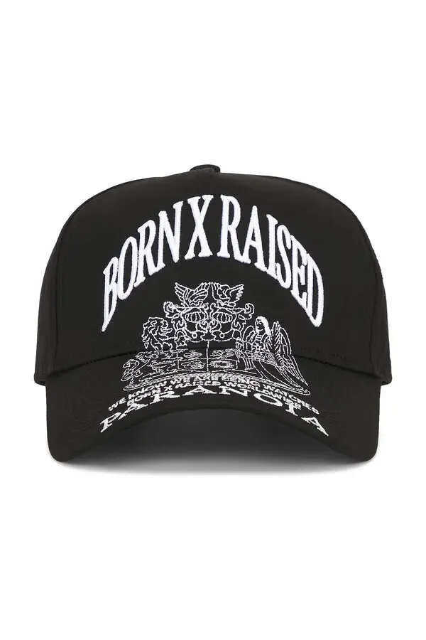BORN X RAISED Paranoia Crest Baseball Cap - Black