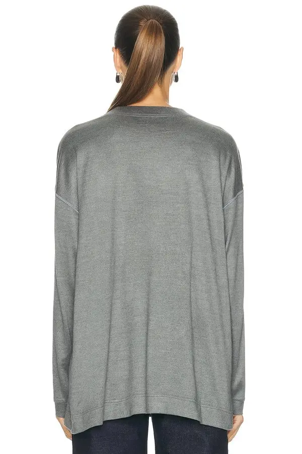 Khaite Dylan Washable Silk Top In Grey