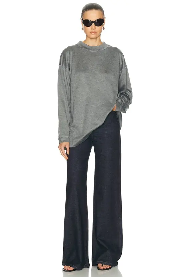 Khaite Dylan Washable Silk Top In Grey