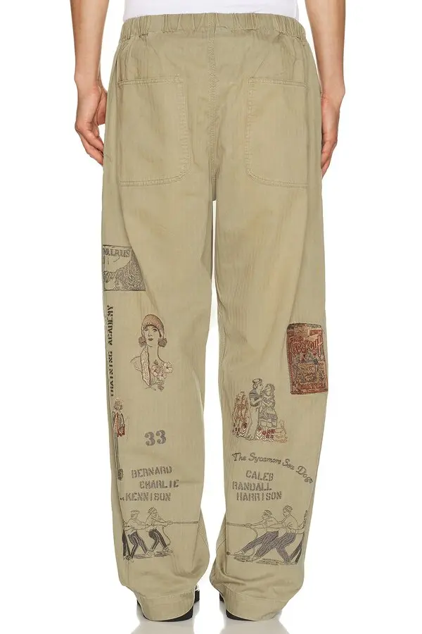 SAMUEL ZELIG Duffle Pant In Green - Faded Olive