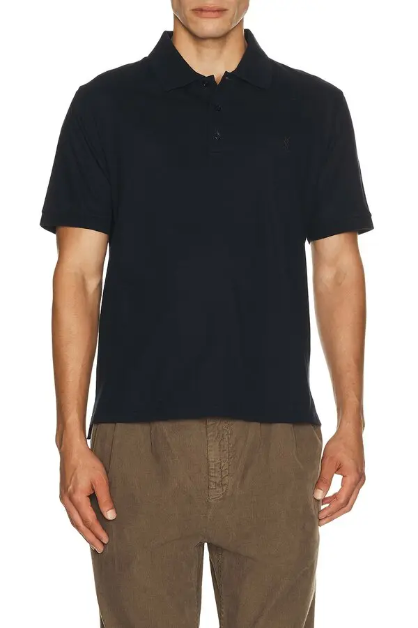 Saint Laurent Cassandre Embroidered Polo