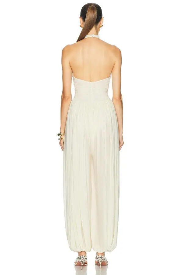 MAYGEL CORONEL Solenne Halter Jumpsuit - Antique
