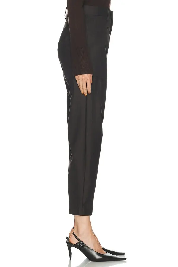 NILI LOTAN Shon Wool Pant In Brown
