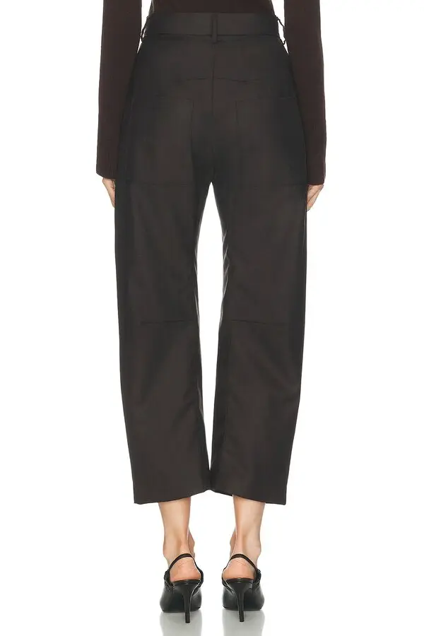 NILI LOTAN Shon Wool Pant In Brown