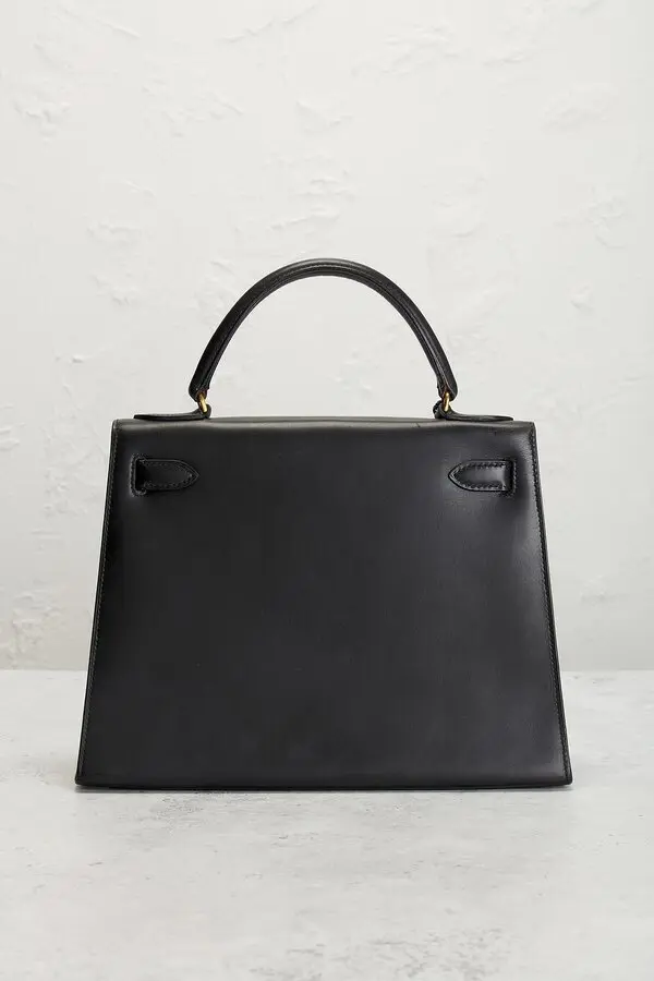 Hermès 1976 Box Kelly 28 Handbag In Black
