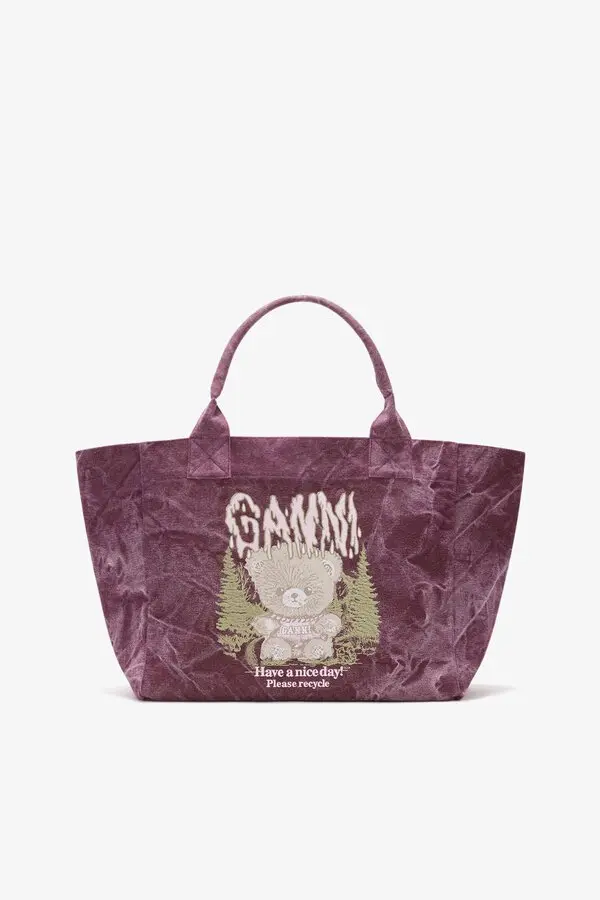 GANNI Medium Forest Teddy Tote Bag