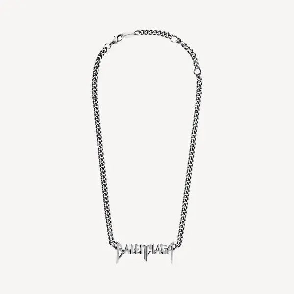 Balenciaga Typo Metal Necklace