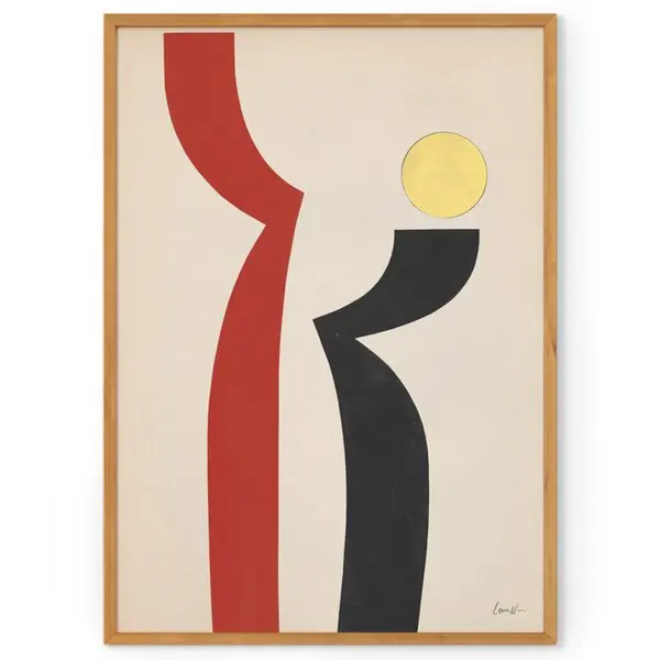 LENA WIGERS Black / Neutrals / Red Dance Red 20 X 30 Cm Art Print