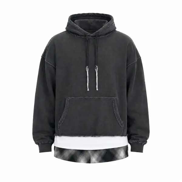 MYSIMPLICATED Oversized Three Layered Distressed Hoodie - Grey