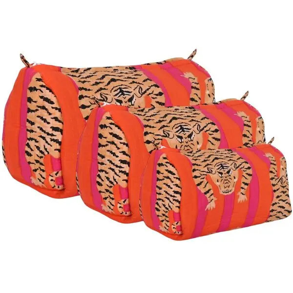 CYC Tibetan Tiger Three-piece Travel Set - Orange/pink