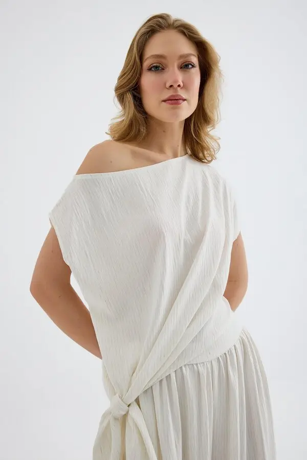 MONLICIA Torina Draped Viscose Top