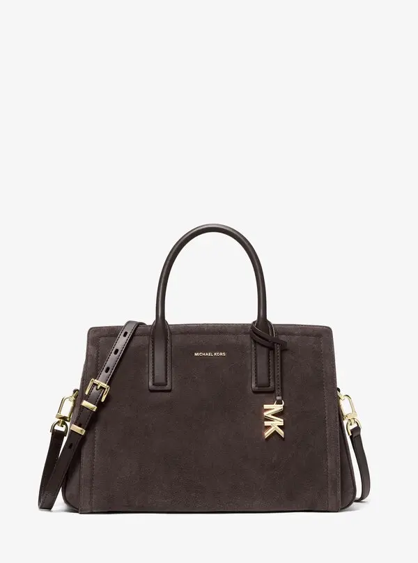 Michael Kors Laila Medium Suede Satchel