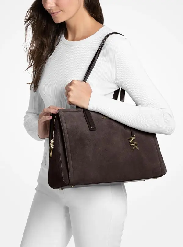 Michael Kors Laila Medium Suede Tote Bag
