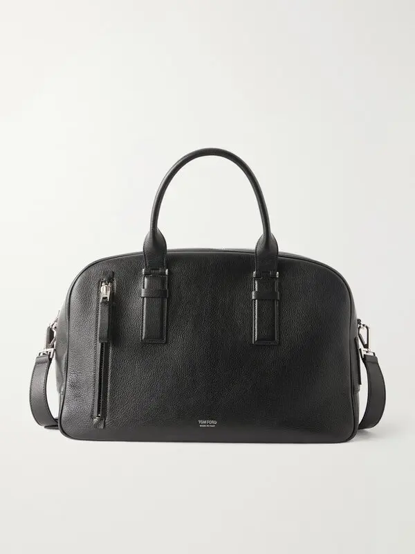 TOM FORD Full-grain Leather Weekend Bag - Black