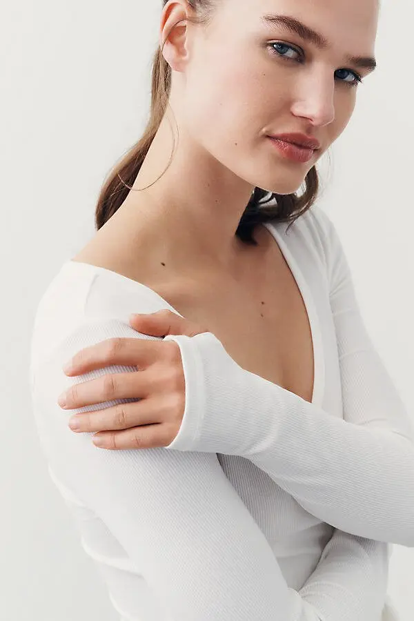 Daily Practice Surplice Wrap-front Top - White