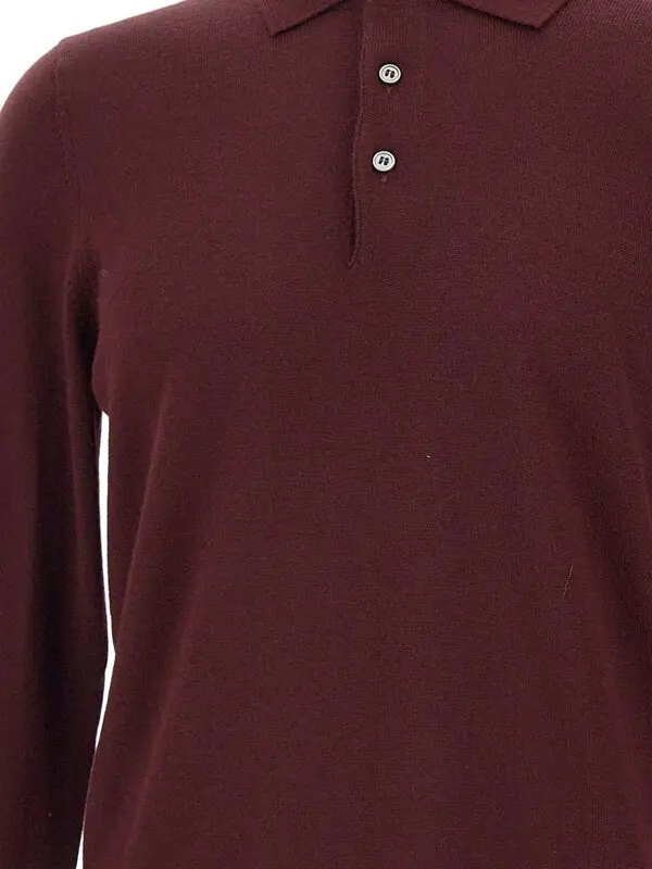 GRAN SASSO Fine-knit Polo Shirt - Red