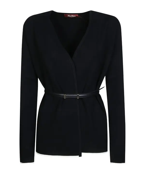 Max Mara Belted Wrap Cardigan - Black