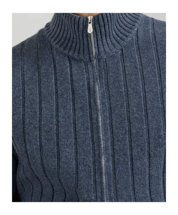 Brunello Cucinelli Cashmere Ribbed Cardigan With Zip