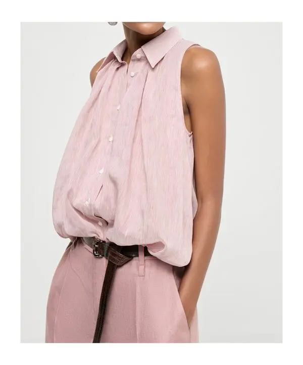 Brunello Cucinelli Striped Sleeveless Shirt