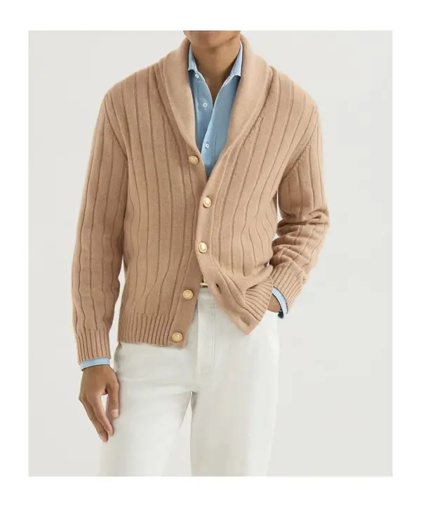 Brunello Cucinelli Cashmere Ribbed Cardigan