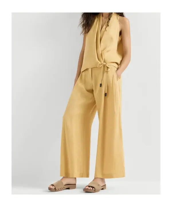 Brunello Cucinelli Linen Trousers With Drawstring And Monili