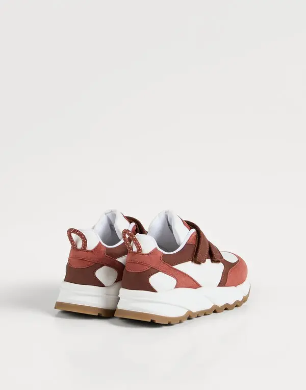 Brunello Cucinelli Techno Cotton, Nubuck And Nappa-effect Calfskin Sneakers With Straps