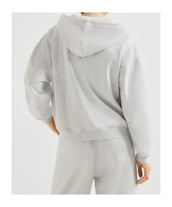 Brunello Cucinelli Cotton Smooth French-terry Topwear With Shiny Zipper-pull
