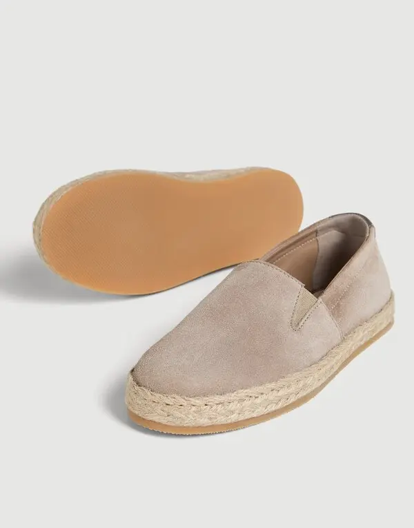 Brunello Cucinelli Suede Slip-ons With Rope Insert