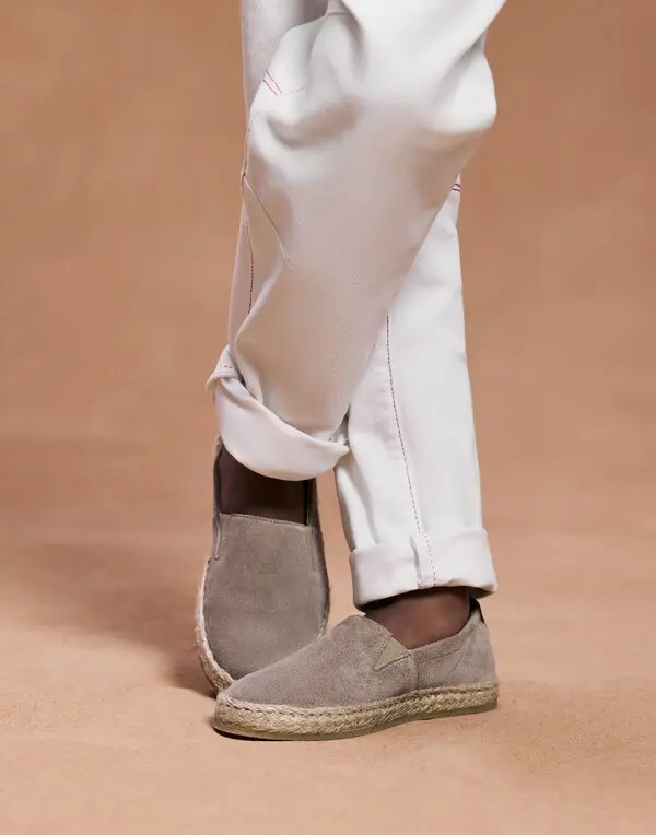 Brunello Cucinelli Suede Slip-ons With Rope Insert