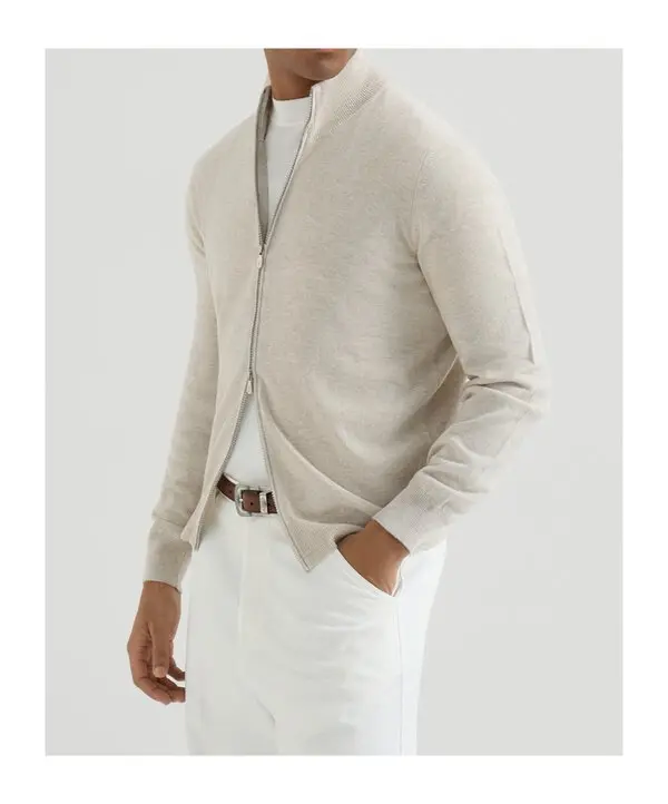 Brunello Cucinelli Cashmere Turtleneck Cardigan With Zipper