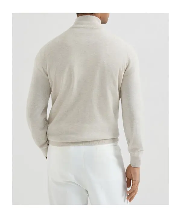 Brunello Cucinelli Cashmere Turtleneck Cardigan With Zipper