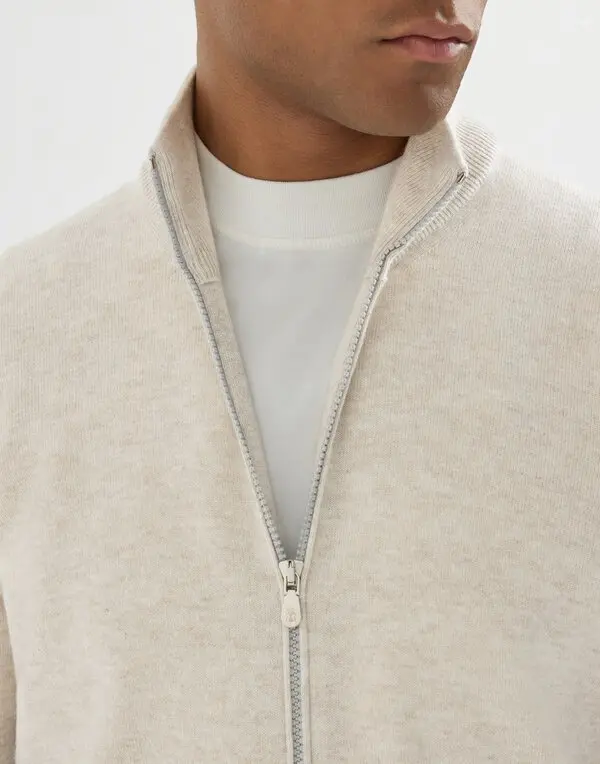 Brunello Cucinelli Cashmere Turtleneck Cardigan With Zipper