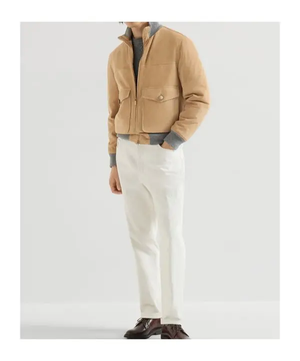 Brunello Cucinelli Cashmere Ribbed Sweater With Cotton Inserts