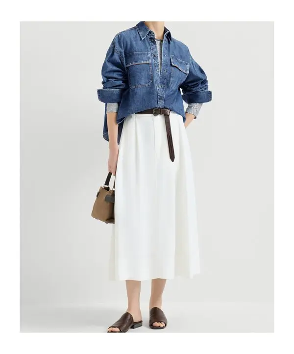 Brunello Cucinelli Striped-pattern Lamé Top
