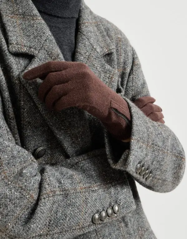 Brunello Cucinelli Cashmere Knit Gloves With Monili