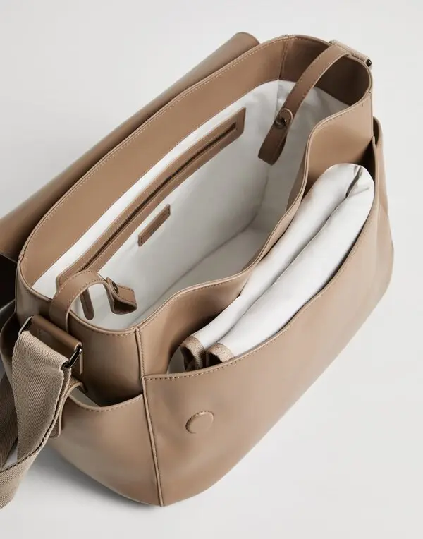 Brunello Cucinelli Logo-debossed Leather Changing Bag
